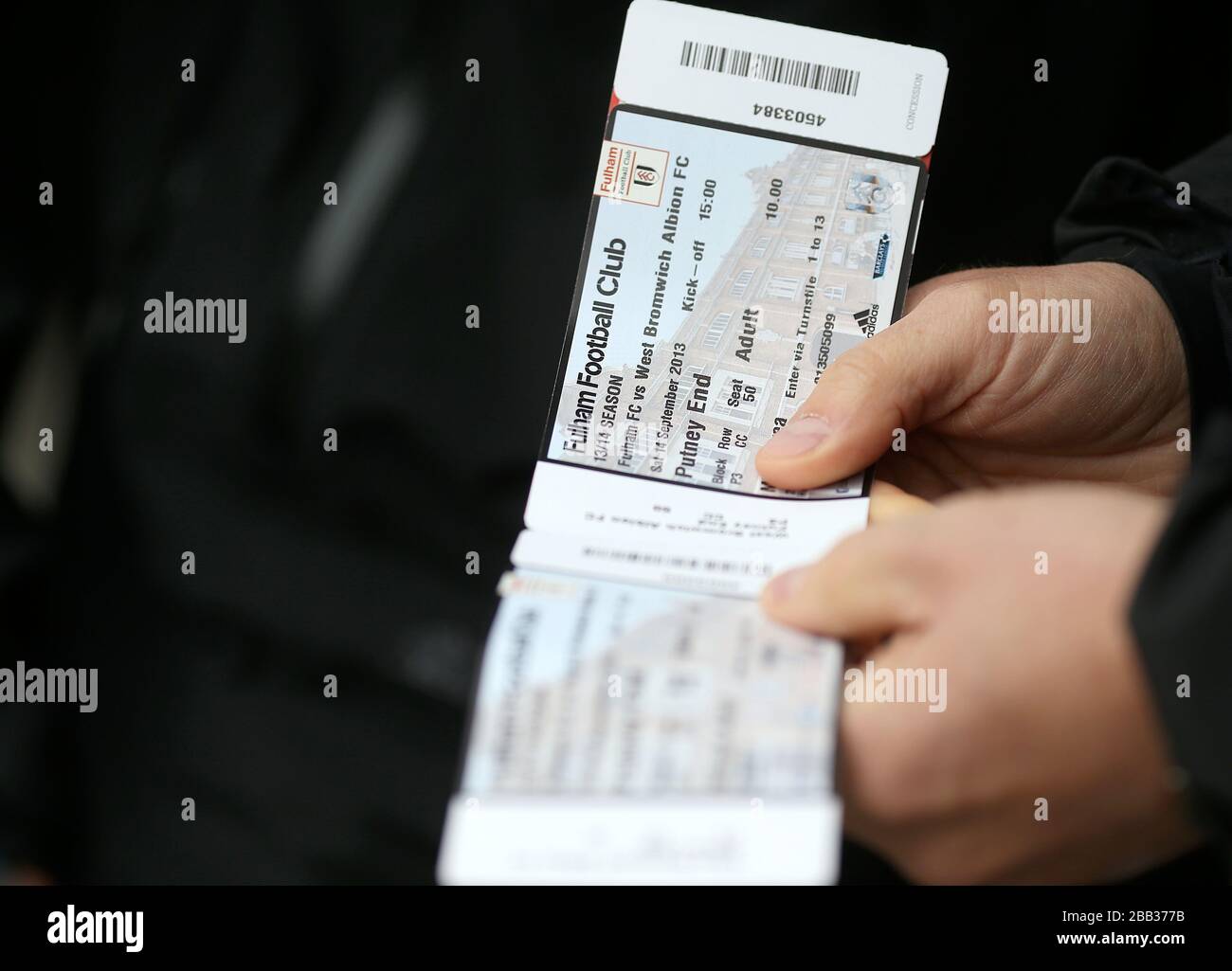 A Fulham ticket Stock Photo - Alamy