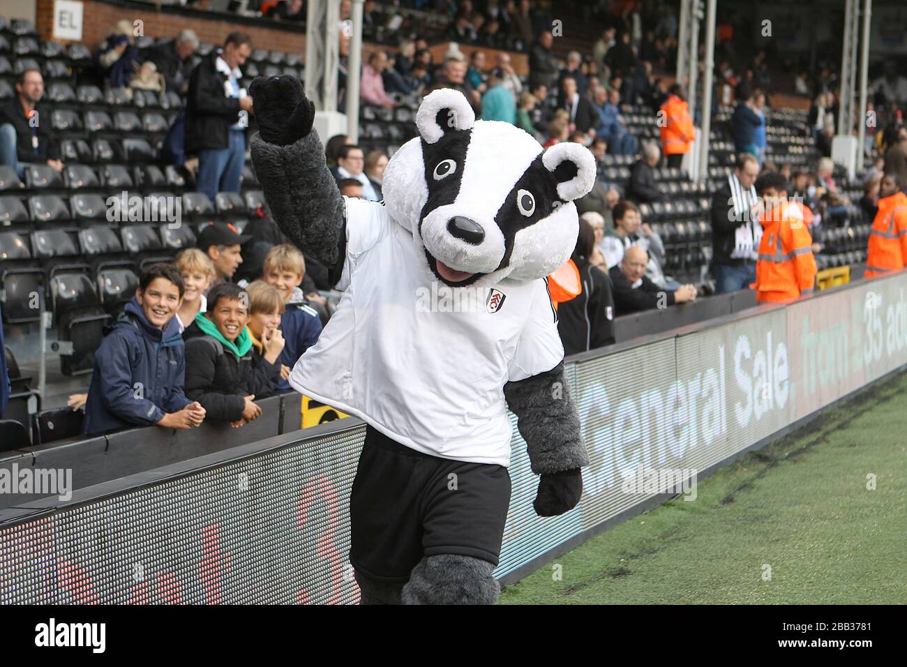 Fulham mascot Billy the Badger at the side of the pitch Stock Photo - Alamy