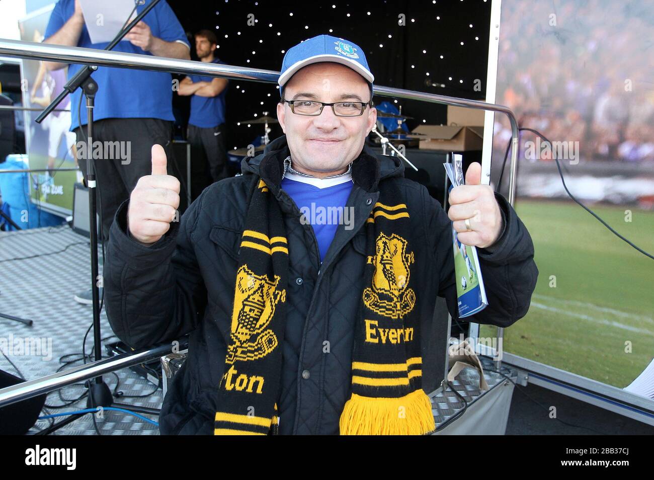 Everton's fans fiesta in the fan zone before the Barclays Premier ...