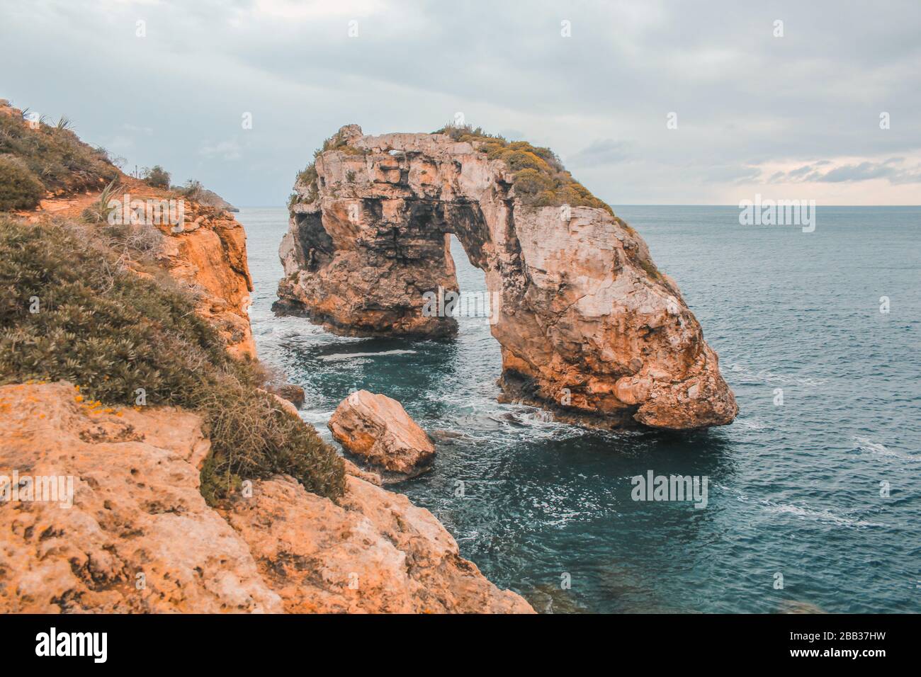 Es Pontas - picturesque rock arch in Santanyi, Mallorca, Spain Stock ...