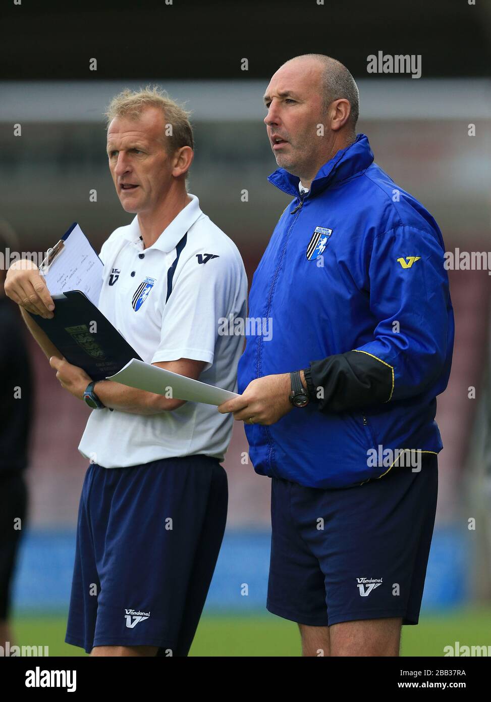 Gillingham goalkeeping coach Carl Muggleton (right) and assistant ...
