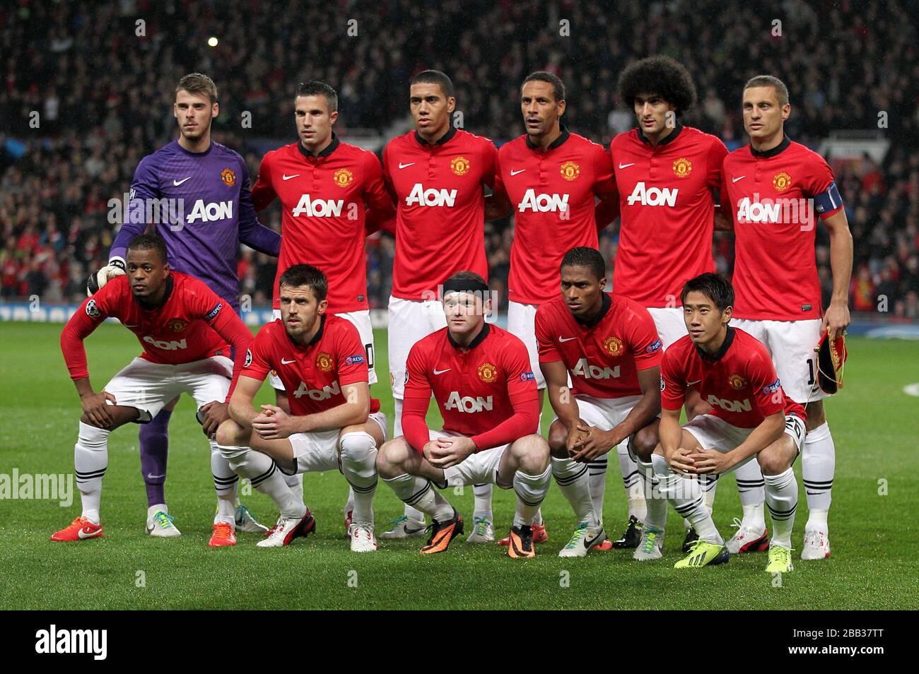 Manchester United players pose for a photograph before kick-off Stock ...