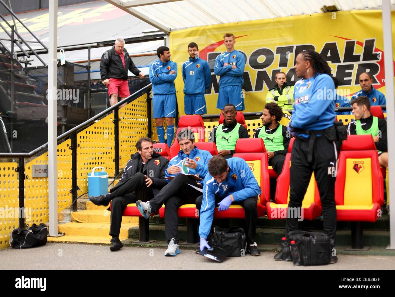 The Watford team bench Stock Photo - Alamy