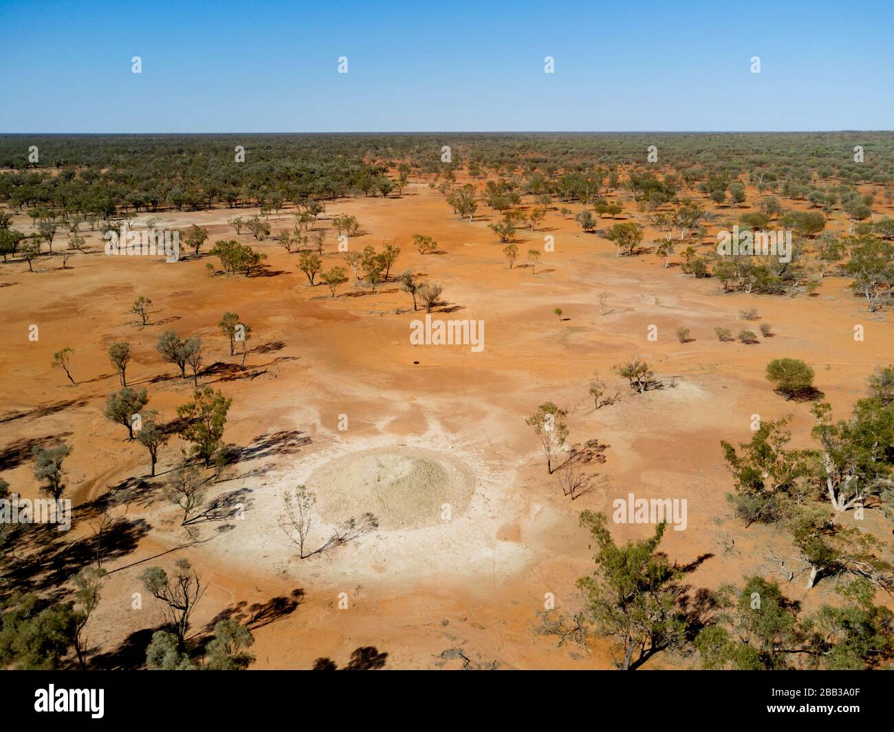 Aerial of the Eulo Mud springs which are unique to the area and are ...