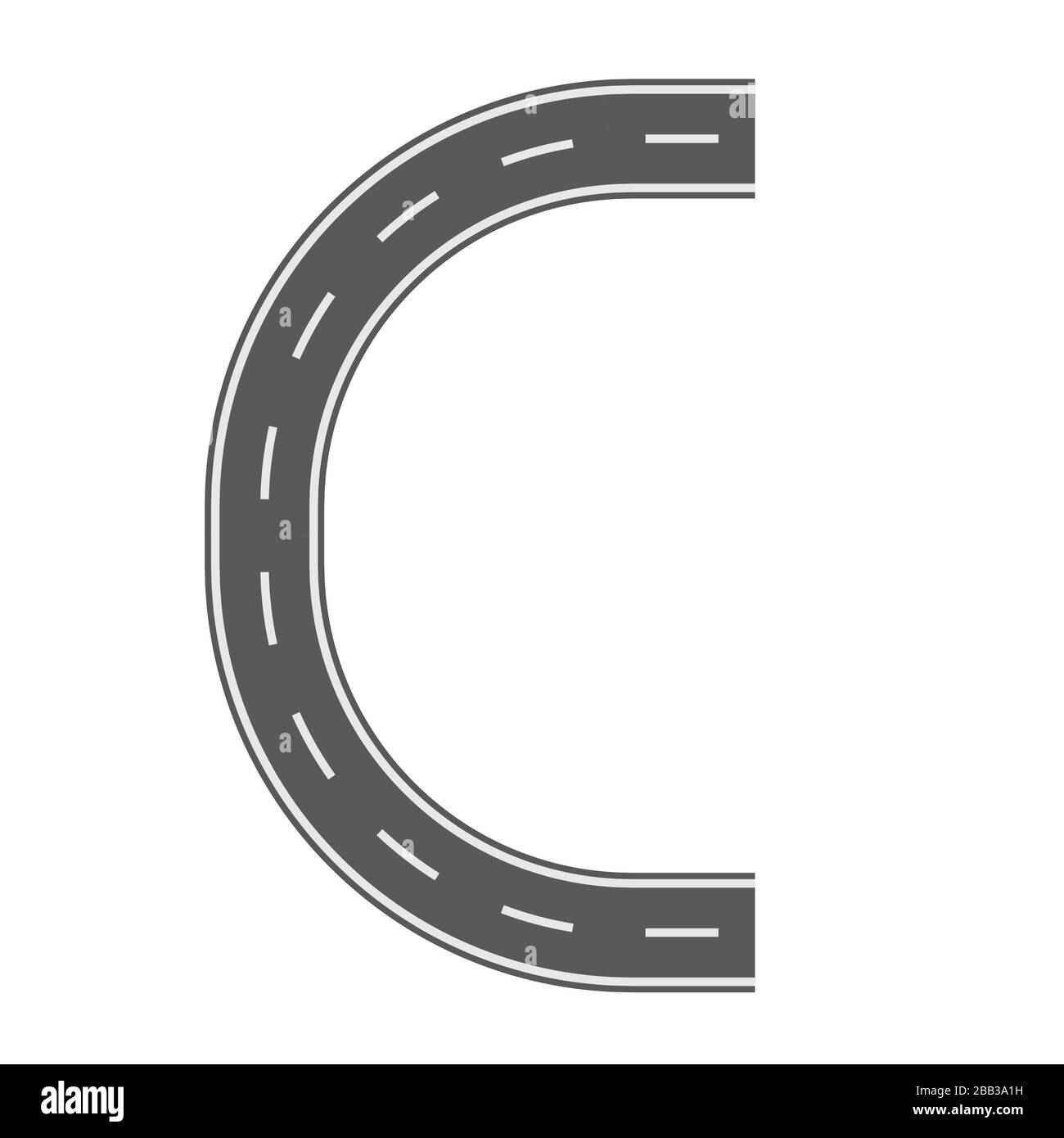 C letter for Road or street font. Flat and solid color vector ...