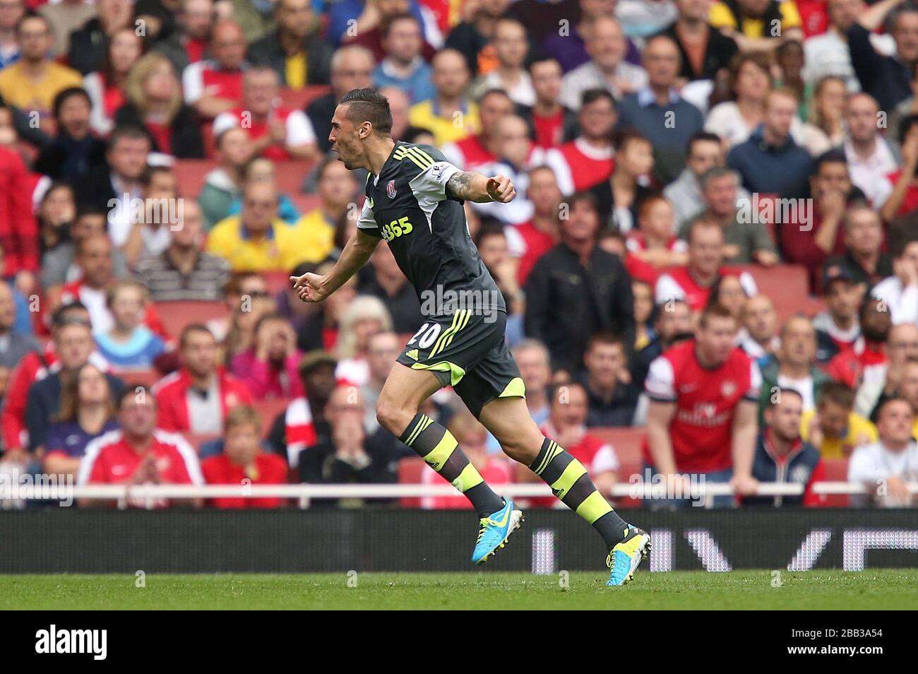 Stoke citys cameron celebrates after scoring his teams goal hi-res ...
