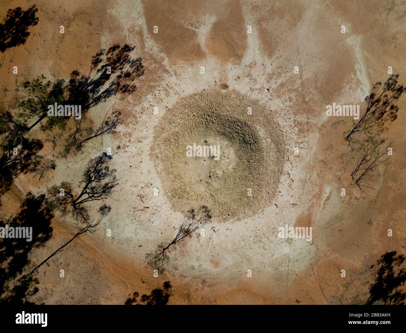 Aerial of the Eulo Mud springs which are unique to the area and are ...