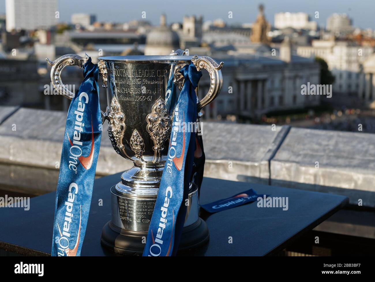The Capital One trophy at the launch of the competition at the ...