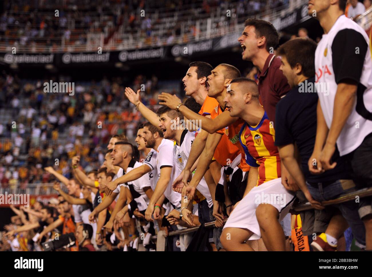Valencia fans in the stands Stock Photo - Alamy
