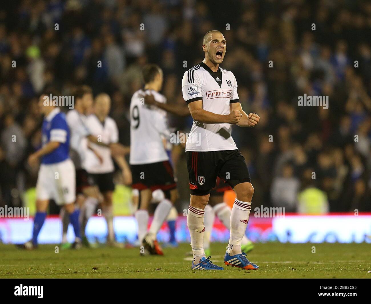 Fulham's Pajtim Kasami celebrates victory after the final whistle Stock ...