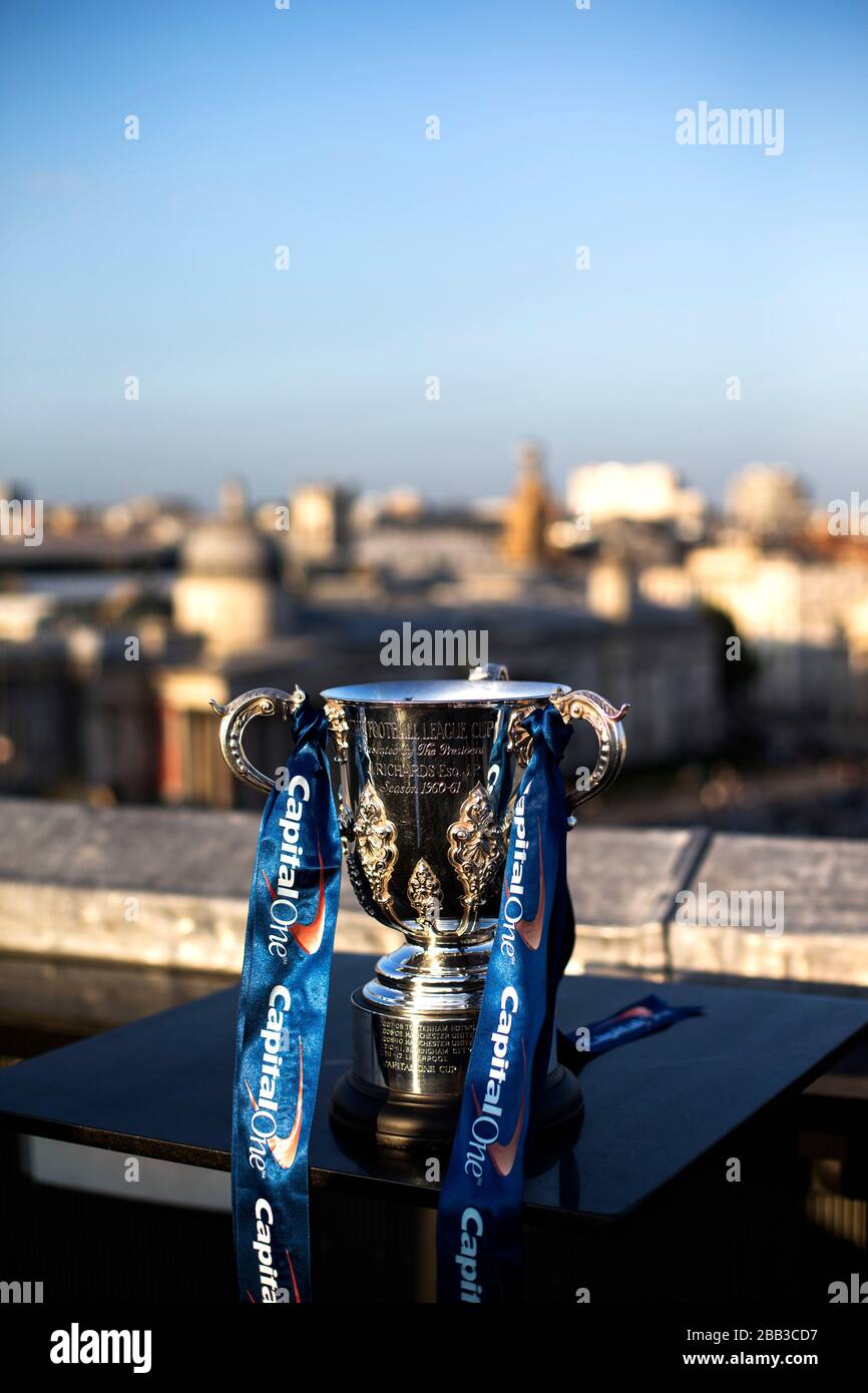 The Capital One trophy at the launch of the competition at the ...