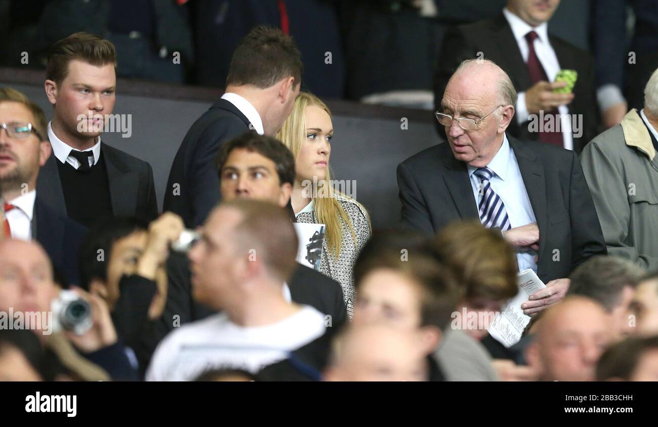 Manchester United's Manager David Moyes' son David Jnr (left), daughter ...