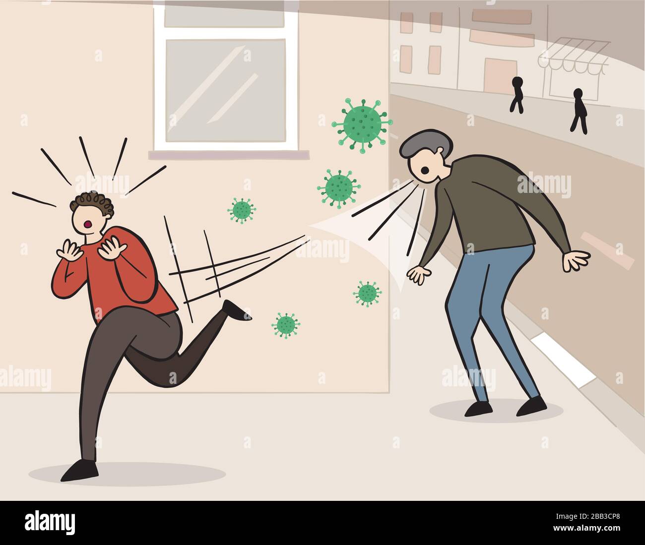 Two People Running Away Scared