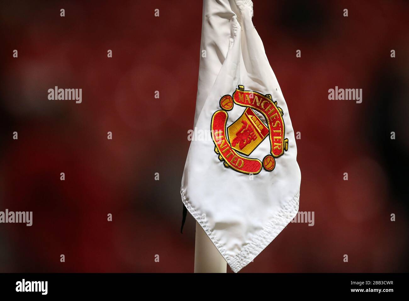 Manchester united branding on a corner flag hi-res stock photography ...