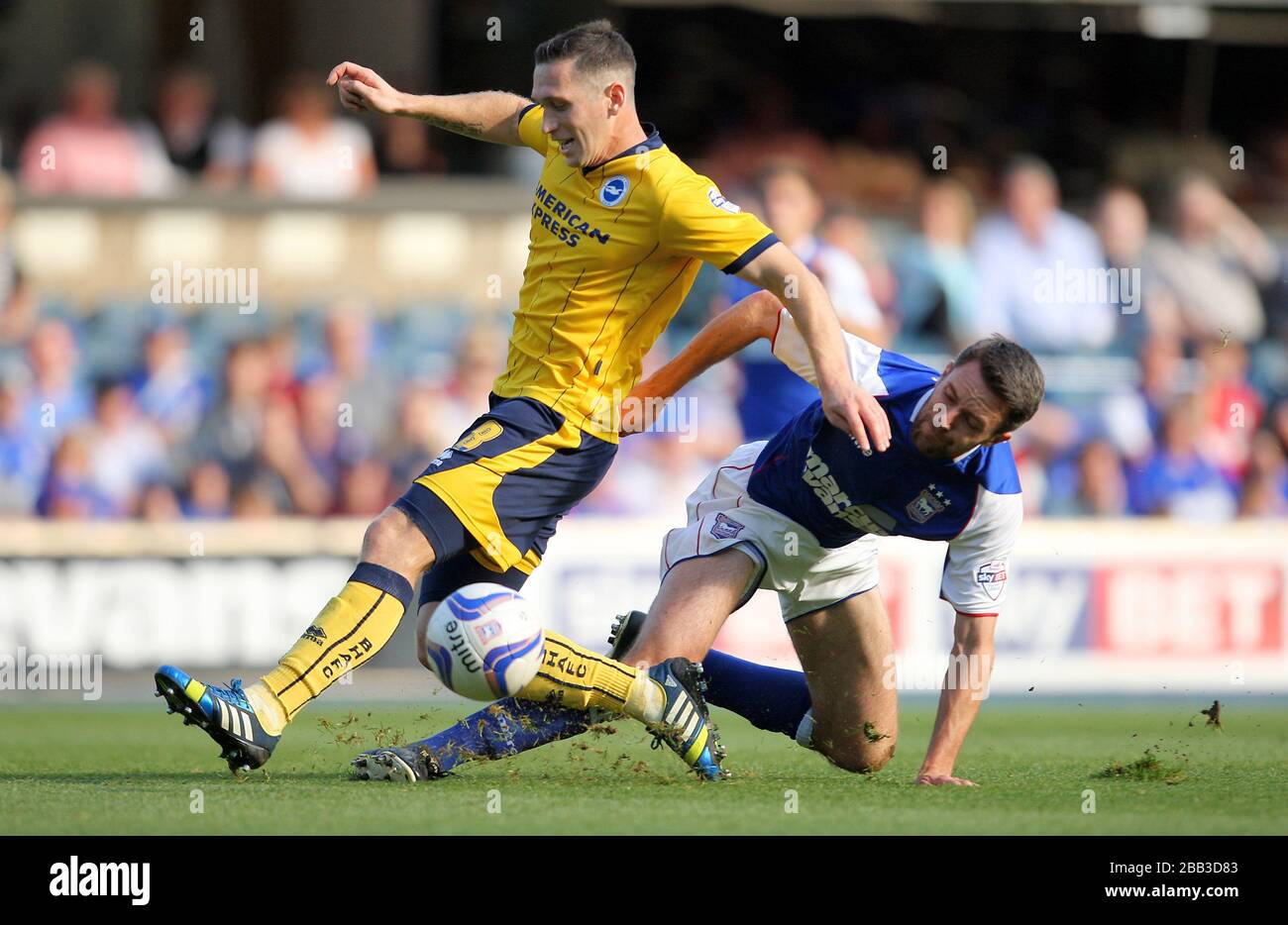 Ipswich Town's Cole Skuse and Brighton & Hove Albion's Andrew Crofts ...