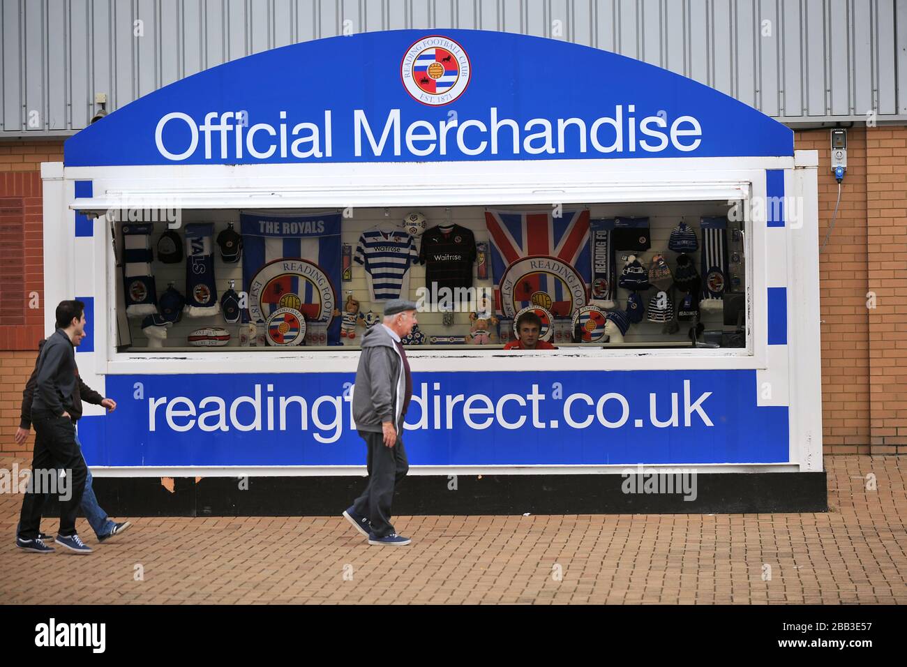 A view of the official merchandise stand at the Madejski Stadium Stock ...
