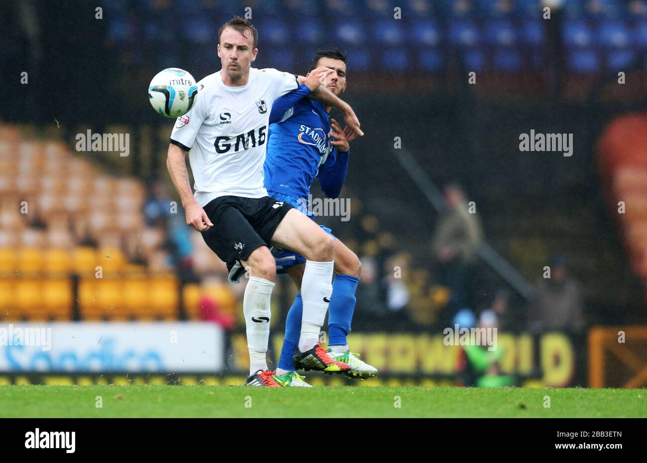 Port Vale's Chris Lines and Peterborough United's Paul Taylor Stock ...