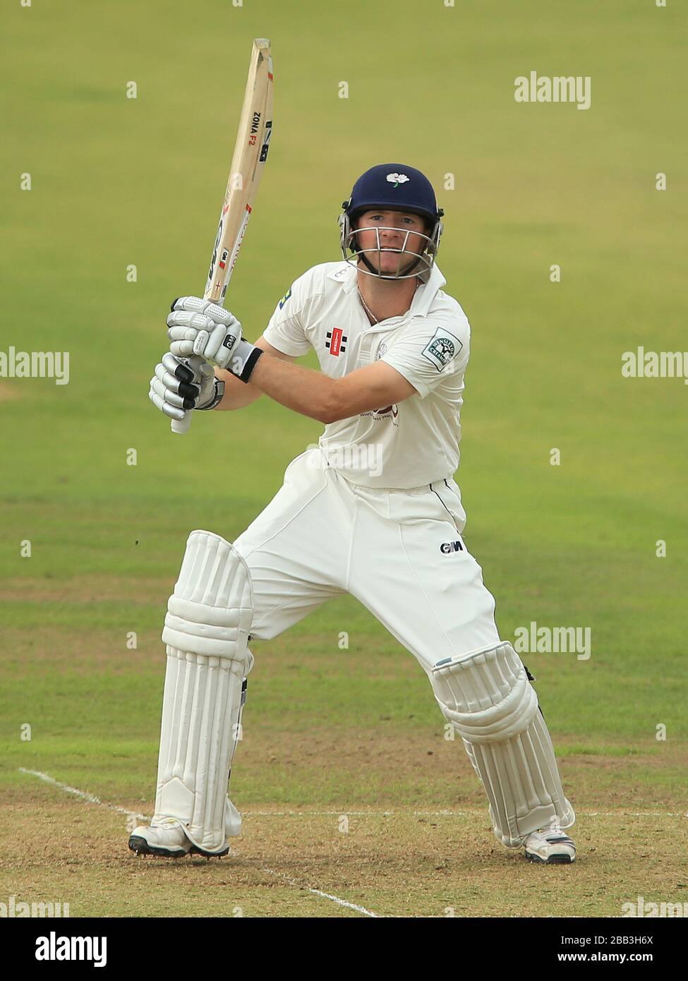 Yorkshire's Adam Lyth hits out Stock Photo - Alamy