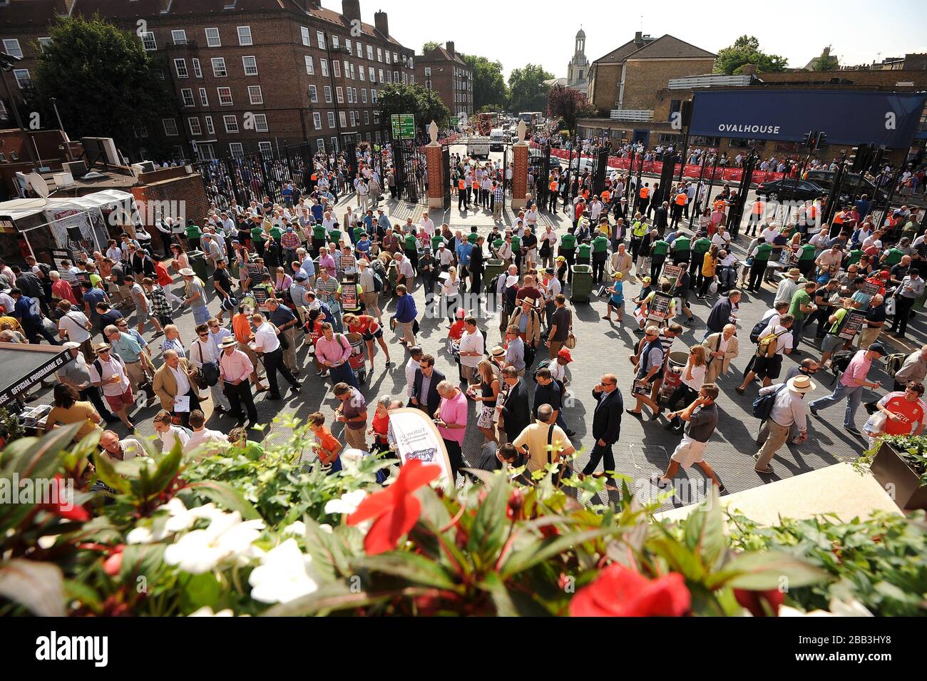 Spectators make their way into the Kia Oval through the Jack Hobbs ...