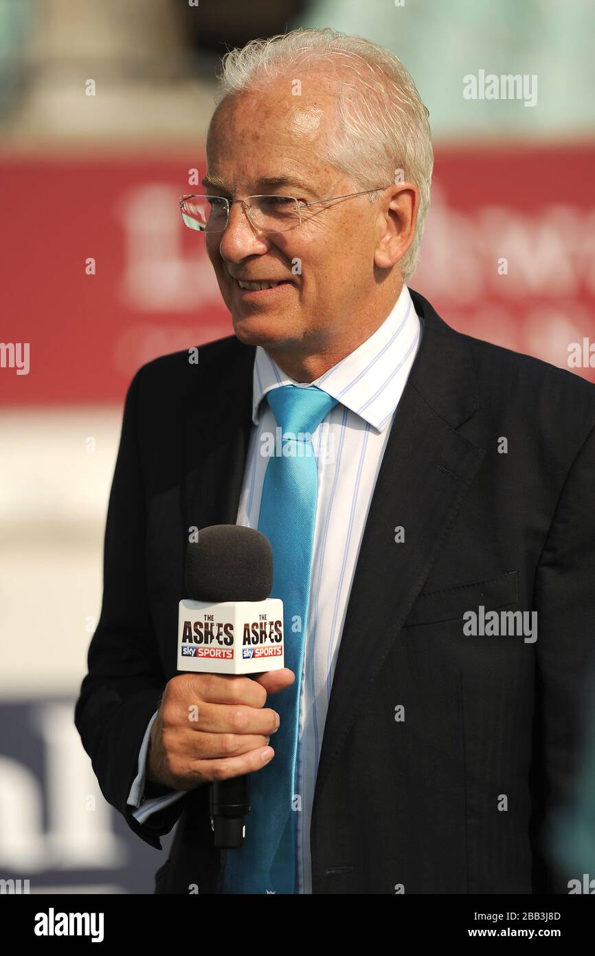 Sky Sports commentator David Gower wearing a Cricket United Tie Stock ...