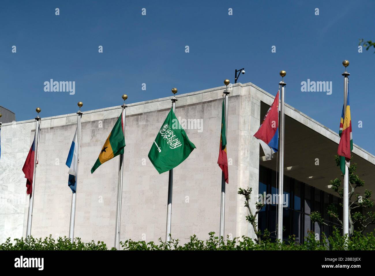 NEW YORK, USA - MAY 25 2018 - United Nations headquartered in a complex ...