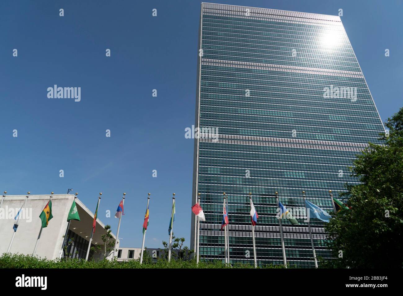 NEW YORK, USA - MAY 25 2018 - United Nations headquartered in a complex ...
