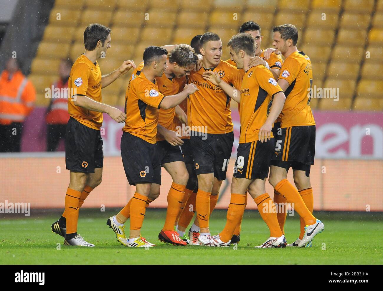 Bjorn Sigurdarson of Wolverhampton Wanderers (centre) celebrates ...