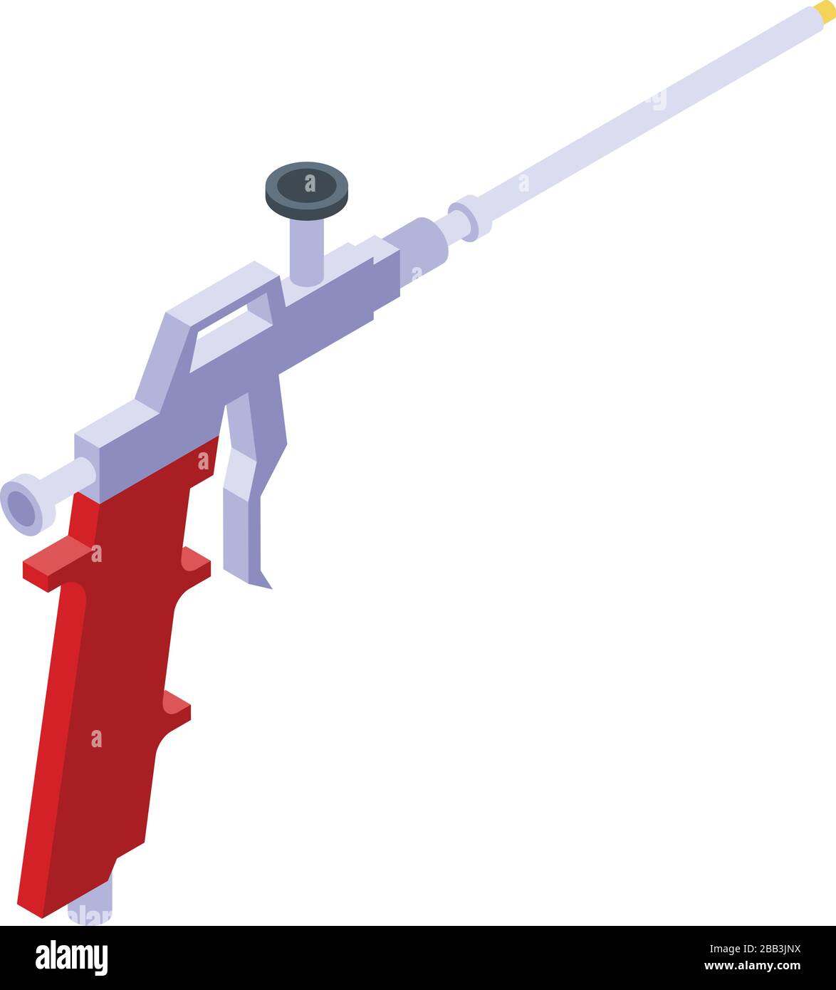 Polyurethane foam steel gun icon, isometric style Stock Vector Image ...