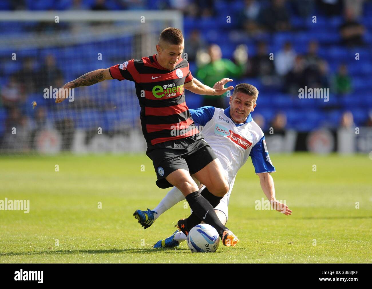 Tranmere Rovers' Ryan Lowe challenges Peterborough United's Danny ...