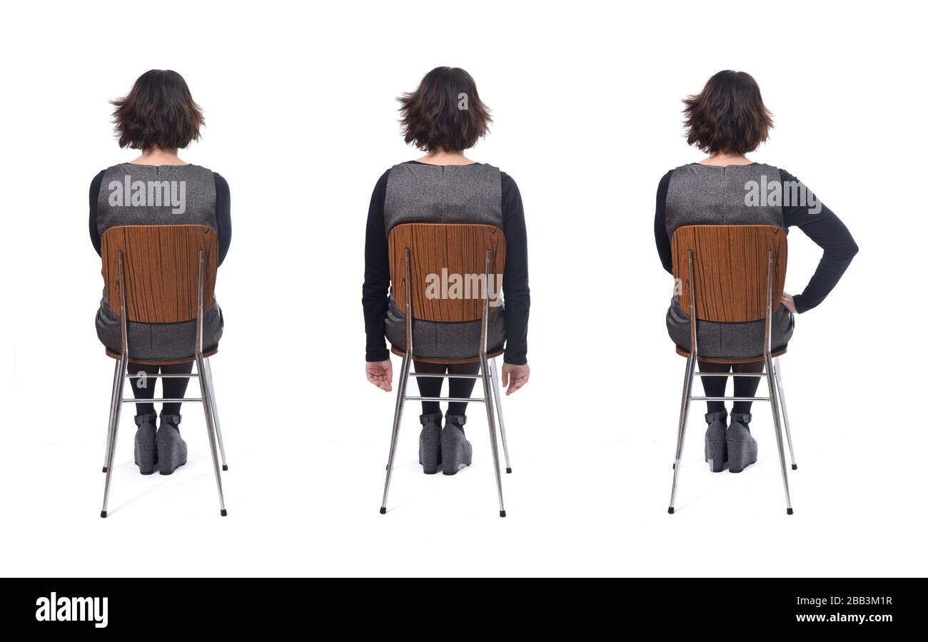 Collection back view sitting people hi-res stock photography and images ...