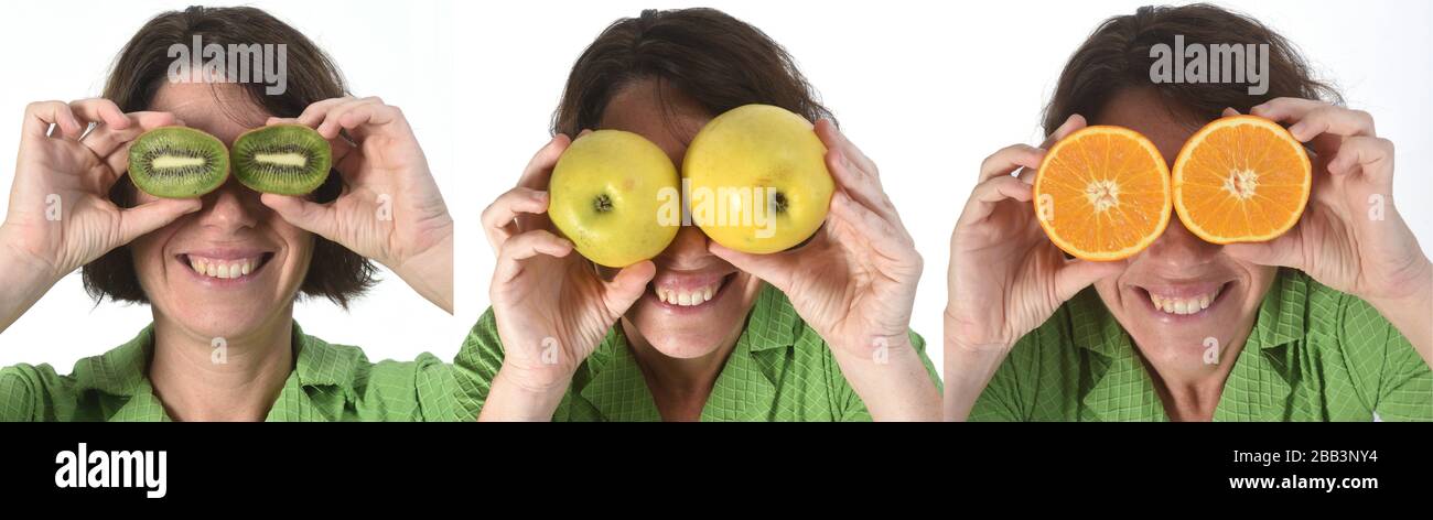Face fruit collage hi-res stock photography and images - Alamy