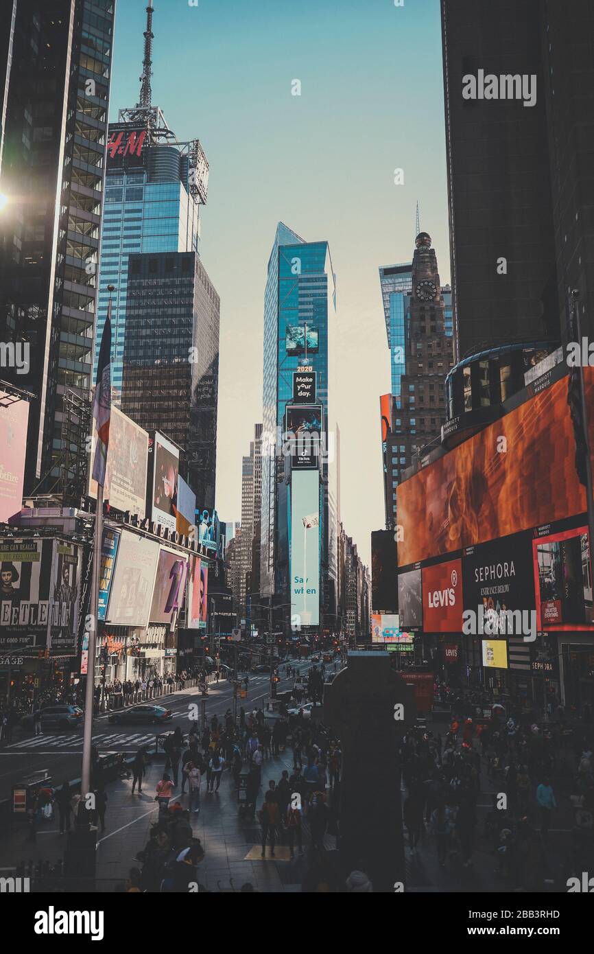 Times Square at Sunset Stock Photo - Alamy