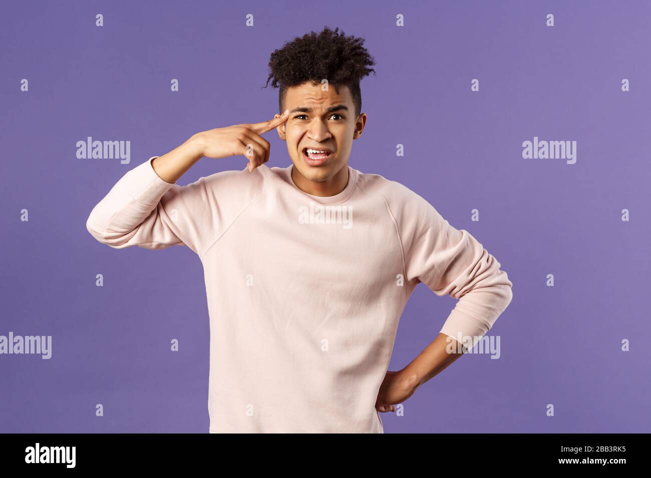 Man face stupid annoyed white hi-res stock photography and images - Alamy