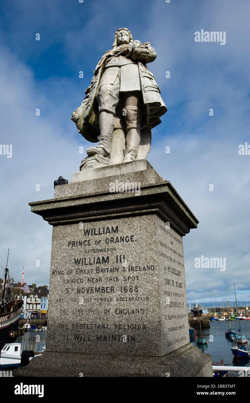 Statue Of William Prince Of Orange In Brixham Harbour Devon England UK ...