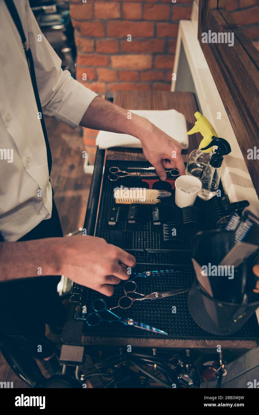 Barbershop work station hi-res stock photography and images - Alamy
