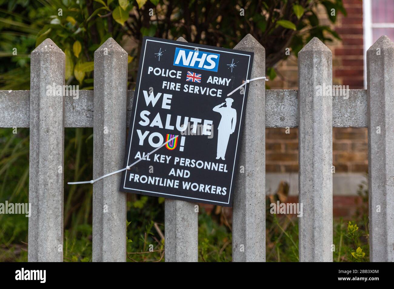 Southend-on-Sea, UK. 30th Mar, 2020. A thank-you sign mounted on a ...