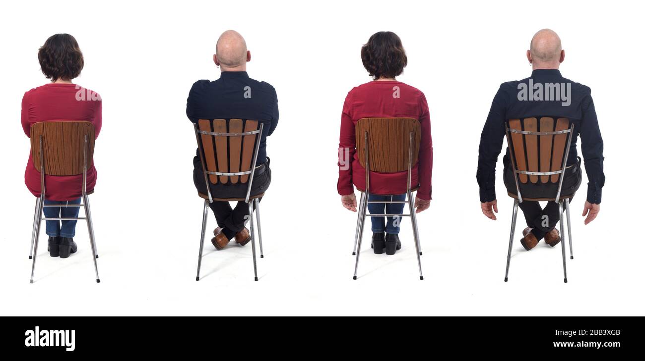 Man sitting on chair behind Cut Out Stock Images & Pictures - Alamy
