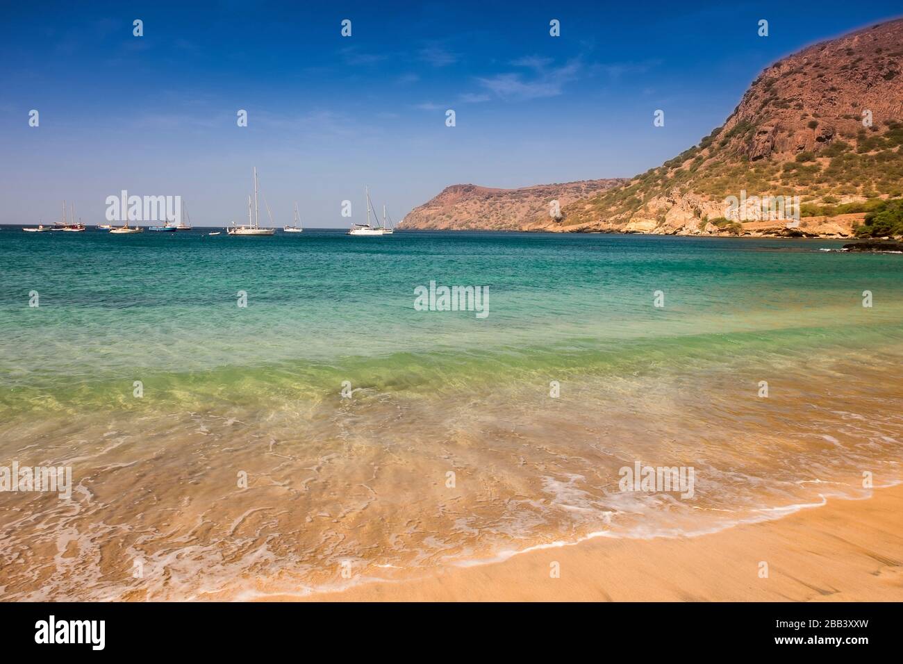 Tarrafal beach in Santiago island in Cape Verde - Cabo Verde Stock ...