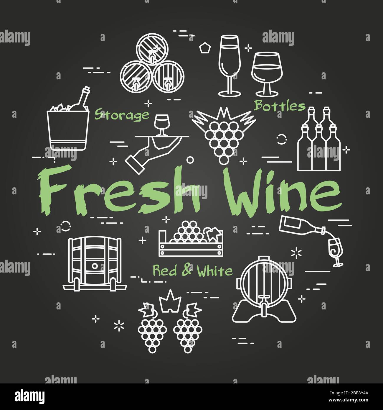 Winemaking set line design hi-res stock photography and images - Alamy