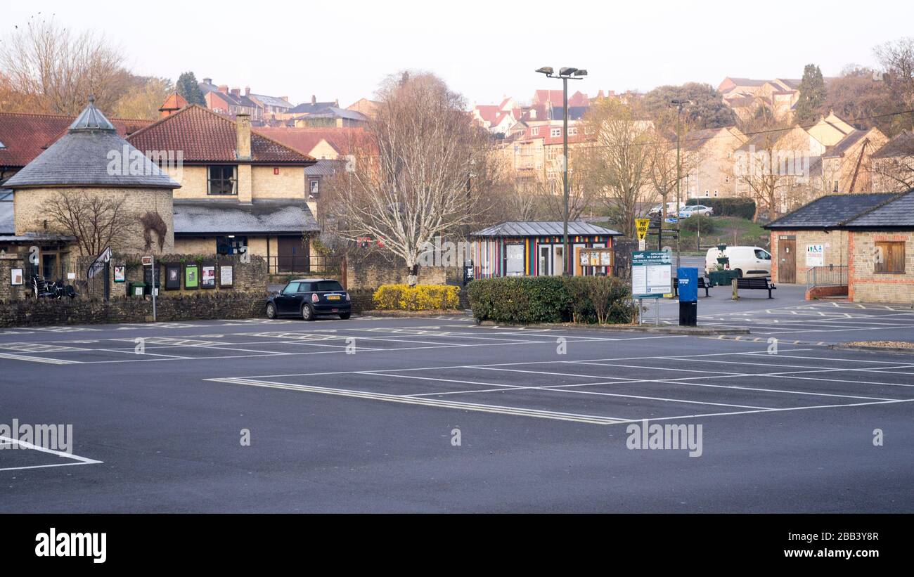 Empty town centre car parks in March 2020 due to the Covid-19 Pandemic ...