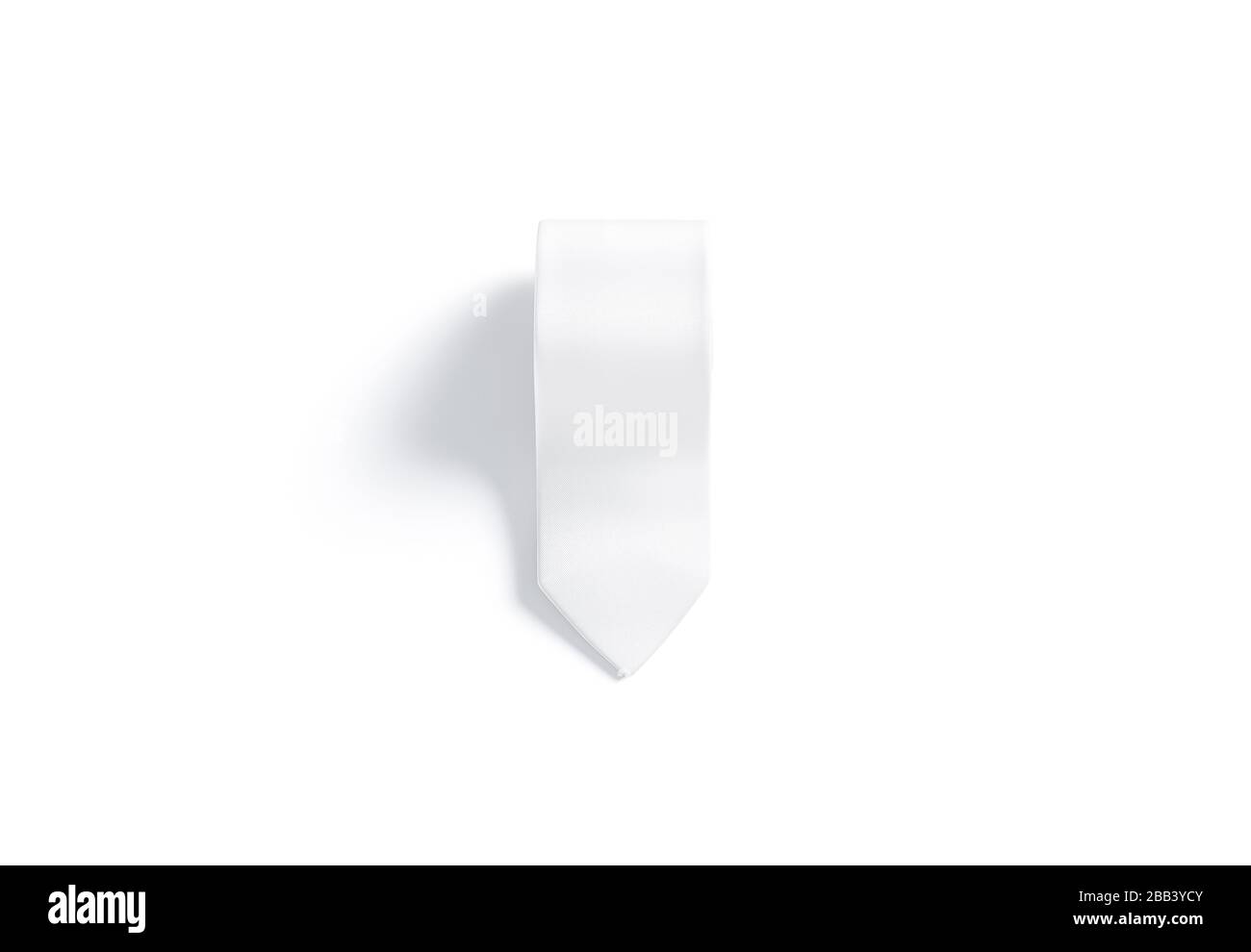 Blank white rolled neck tie mockup, top view Stock Photo - Alamy