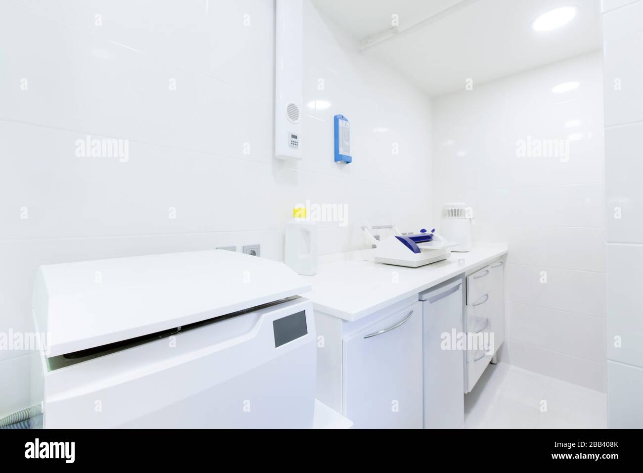 Sanitary room for professional dental tools disinfection Stock Photo ...