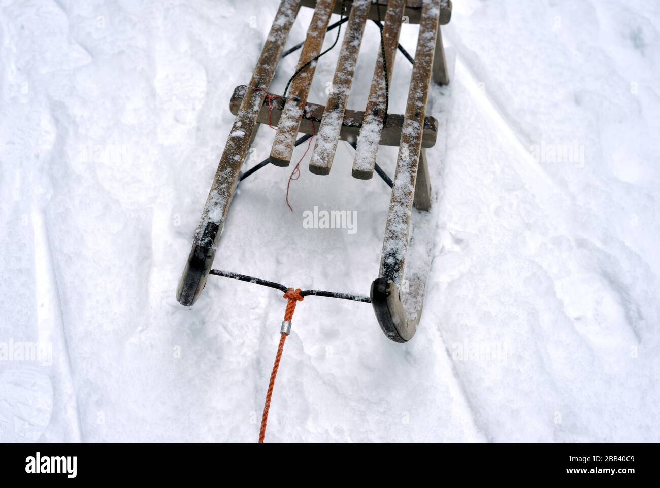 old vintage slider in snow Stock Photo - Alamy