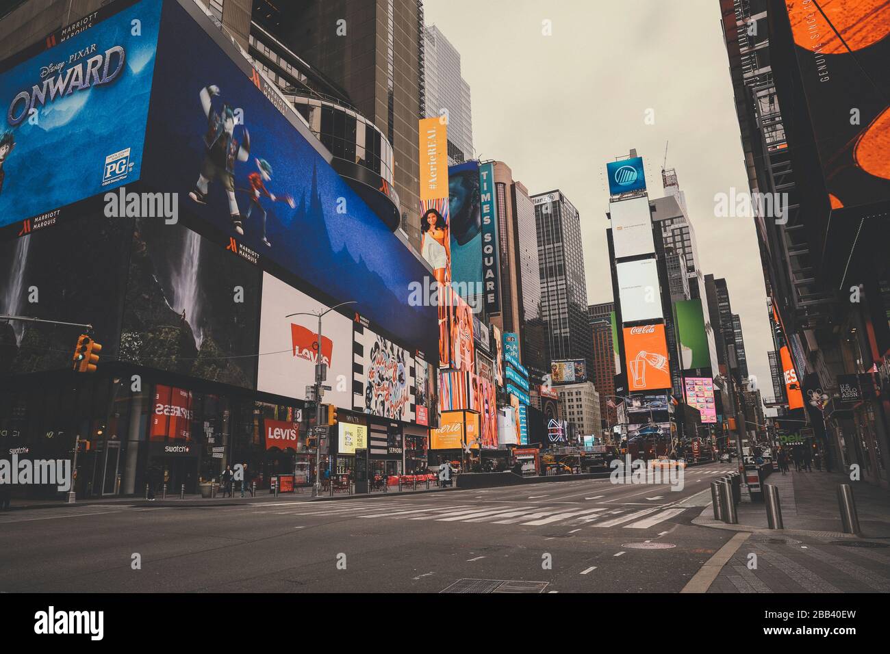 Times Square New York, March 2020 Stock Photo - Alamy