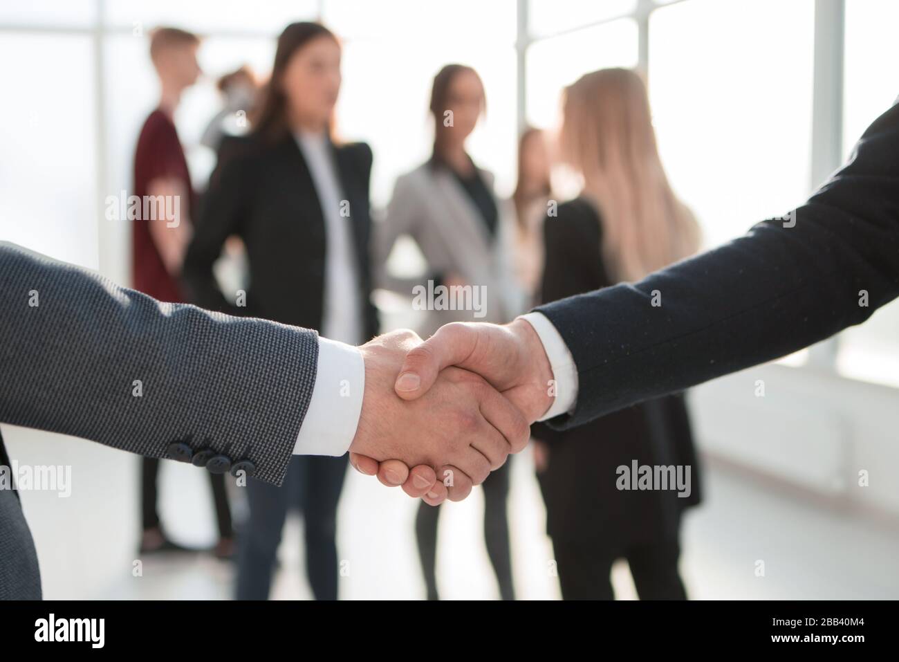 close up. business handshake in the office Stock Photo - Alamy