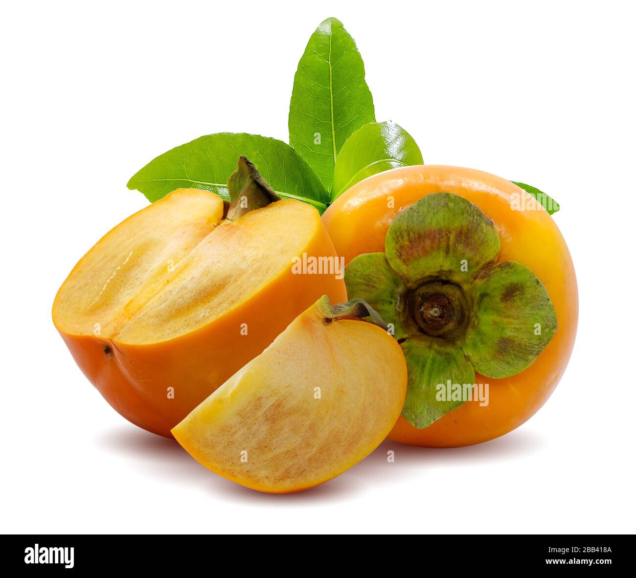 Fresh Persimmon fruit isolated on white background Stock Photo - Alamy