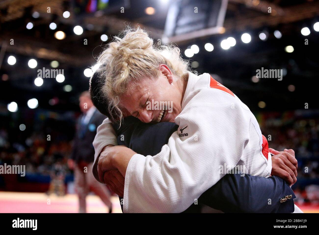 USA's Kayla Harrison (right) reacts after winning gold medal in the ...