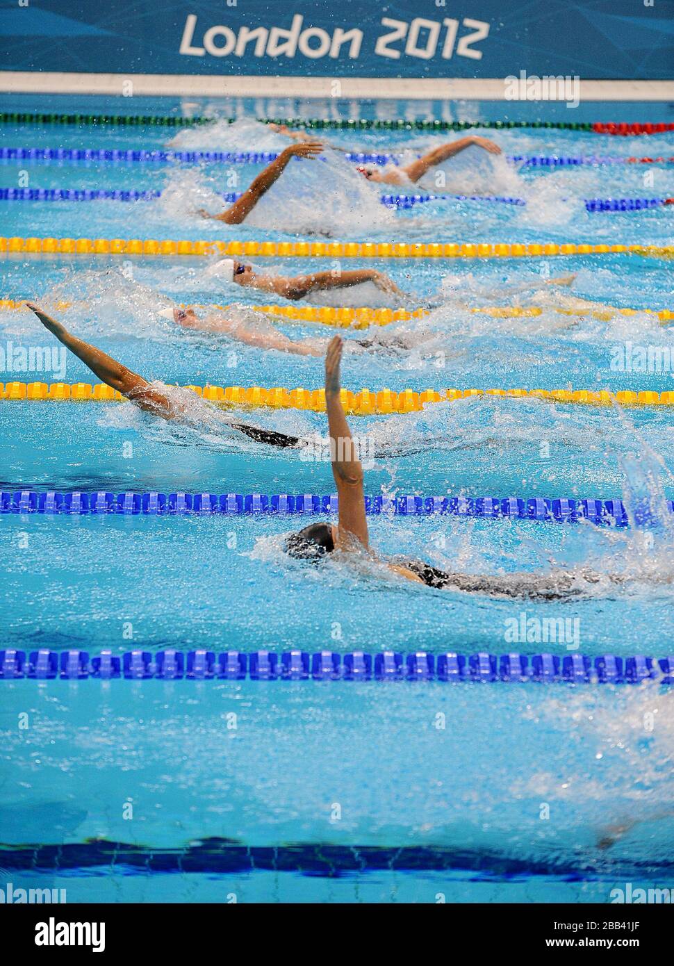 General view of the Women's 200m Backstroke Heat 4 Stock Photo - Alamy