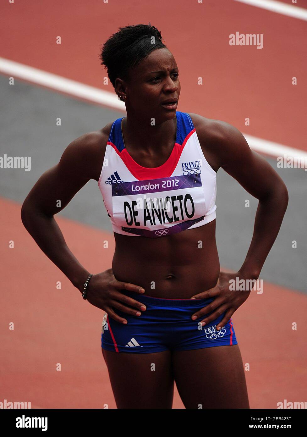 France's Marisa De Aniceto after running in heat 2 of the Women's ...