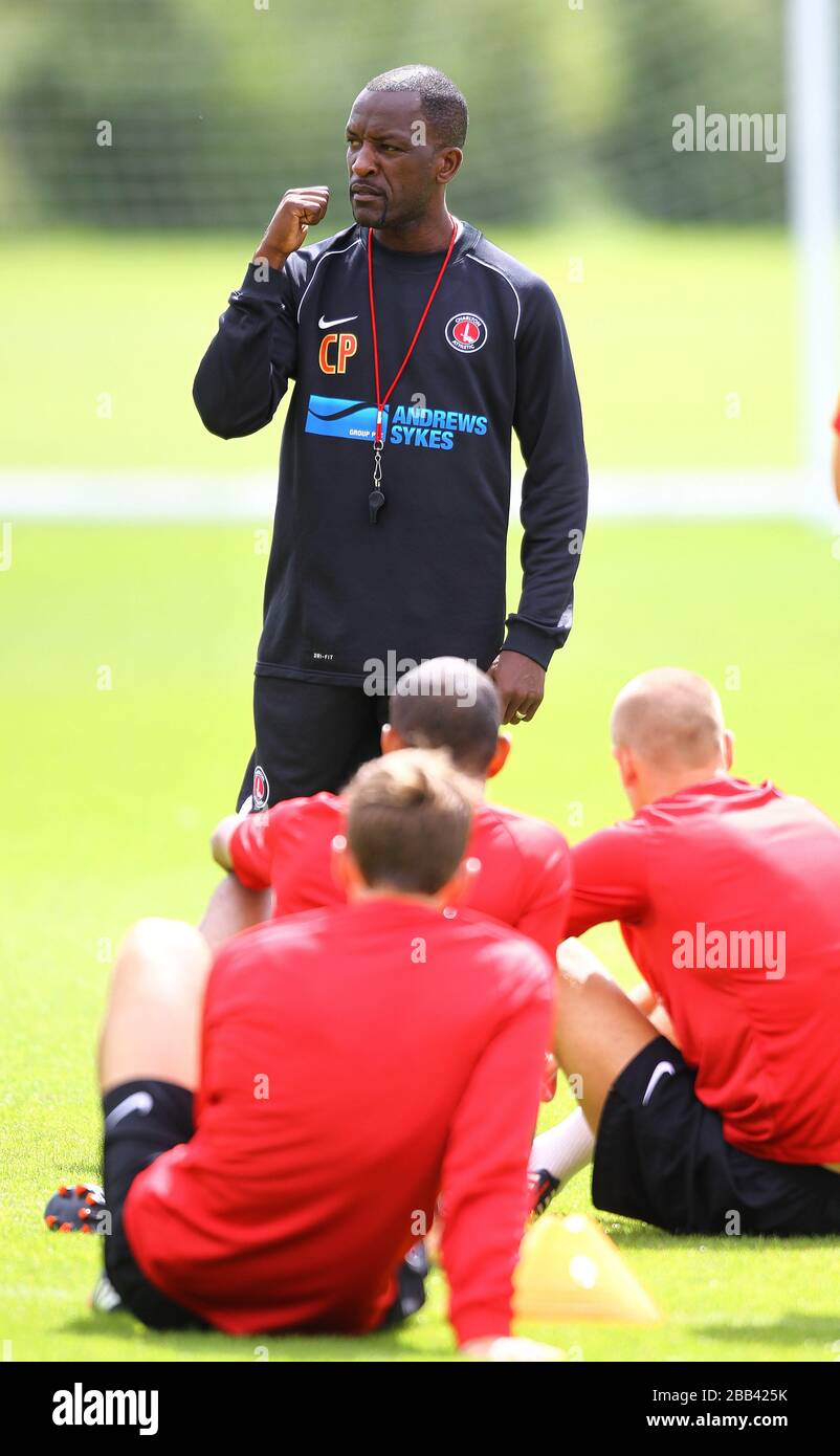 Charlton Athletic's manager Chris Powell during training Stock Photo ...